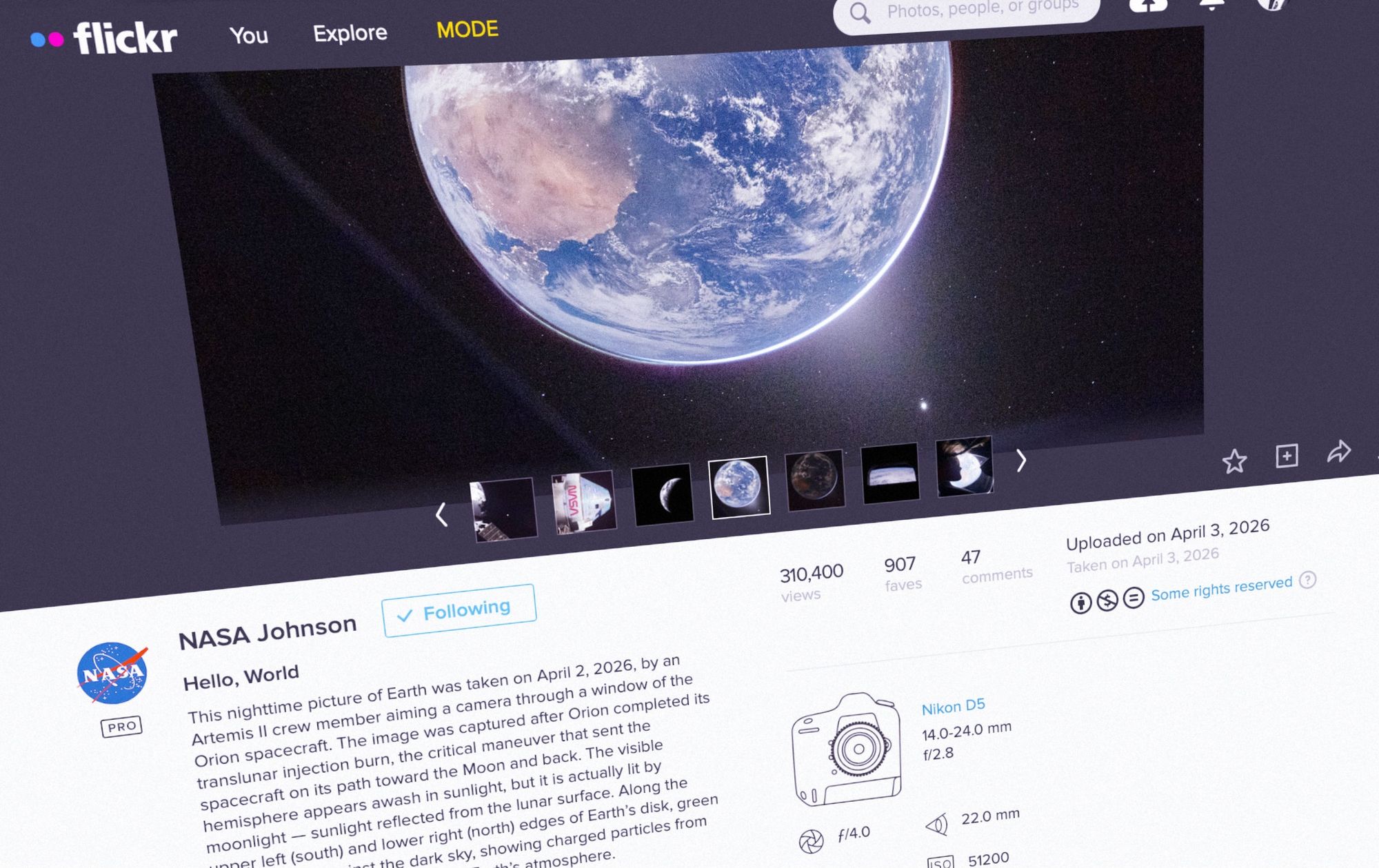 Why are the Artemis II photos on Flickr? - Anil Dash